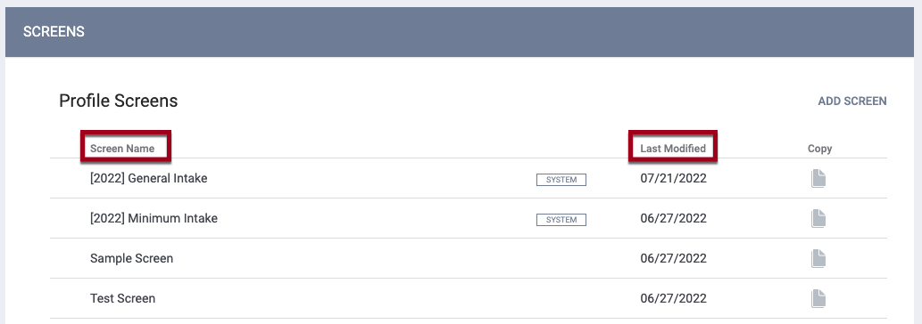 Creating and Editing Screens