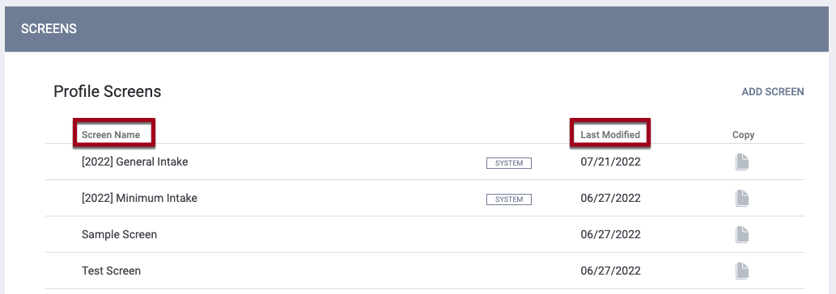 Creating and Editing Screens
