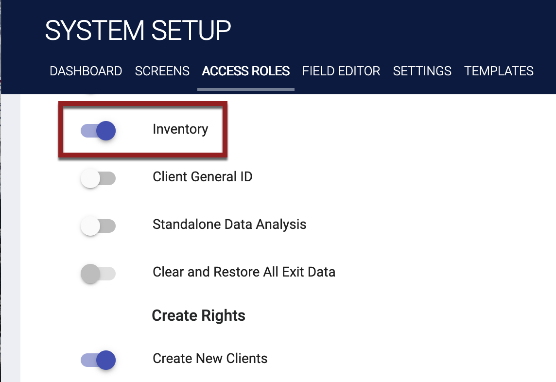 Configuring the INVENTORY Dashboard