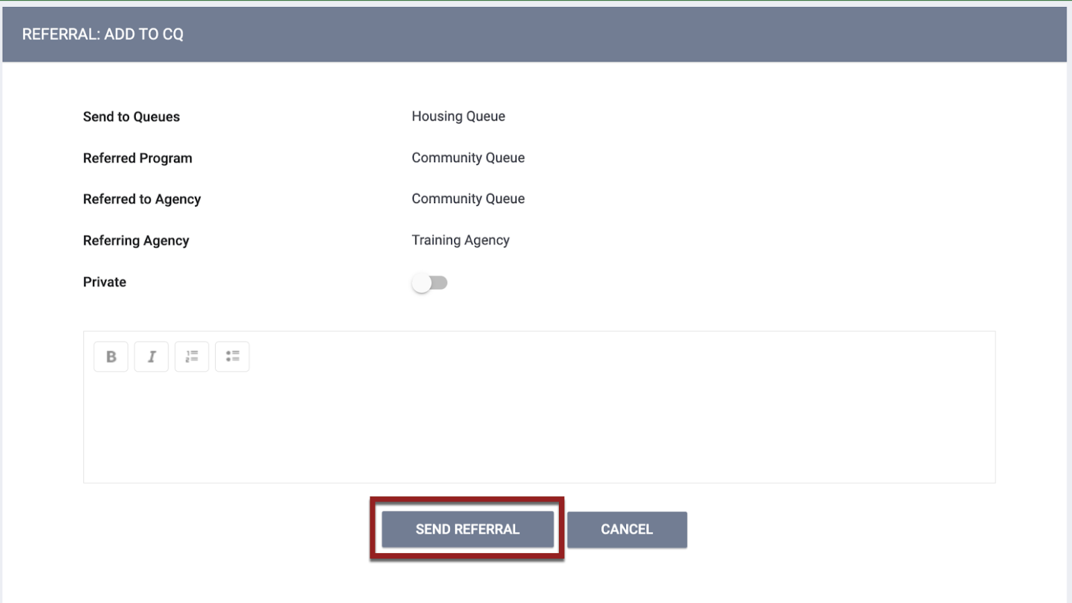 Community Queue for End Users