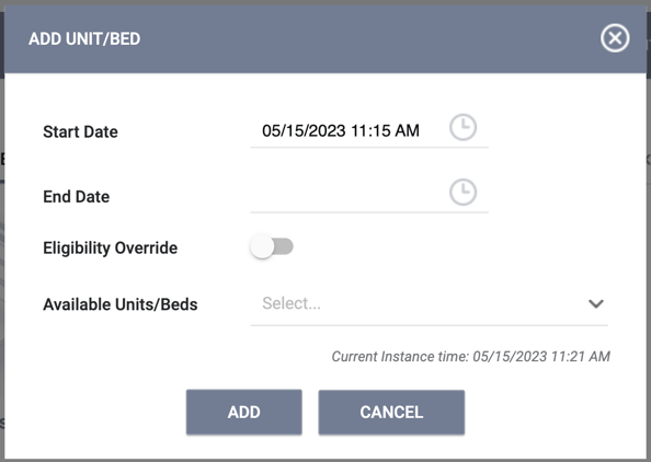 The Units/Beds Tab