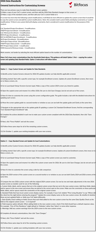 2026 HMIS Data Standards: Screen Configuration Guide