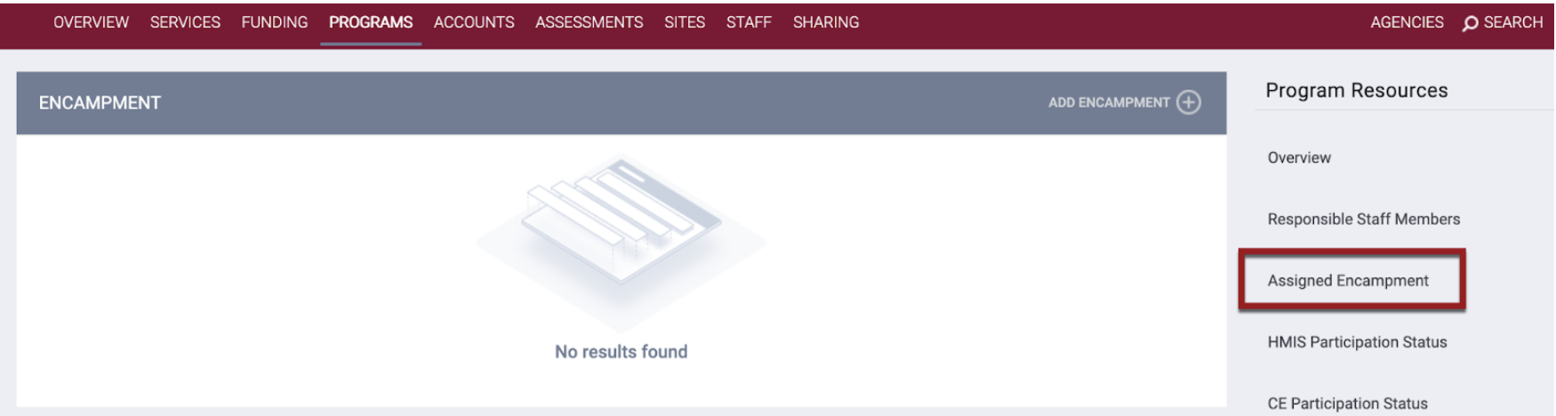 Configuring Encampment Programs
