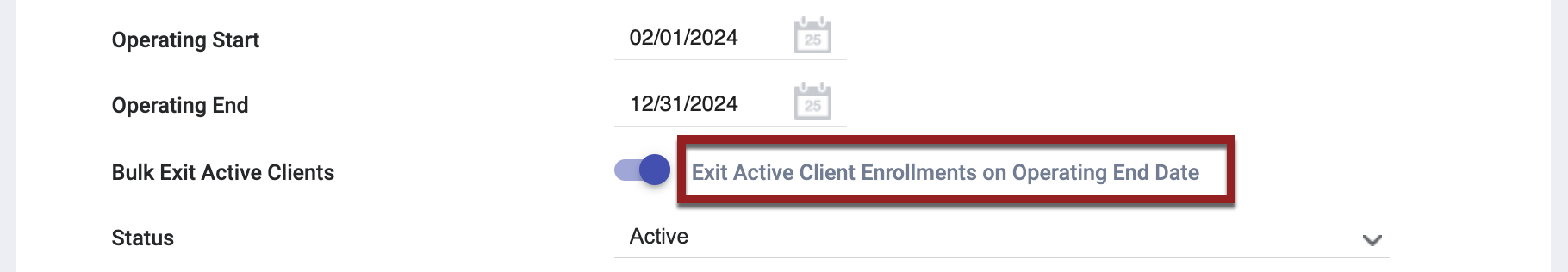 Bulk Exit Active Clients