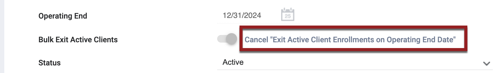 Bulk Exit Active Clients