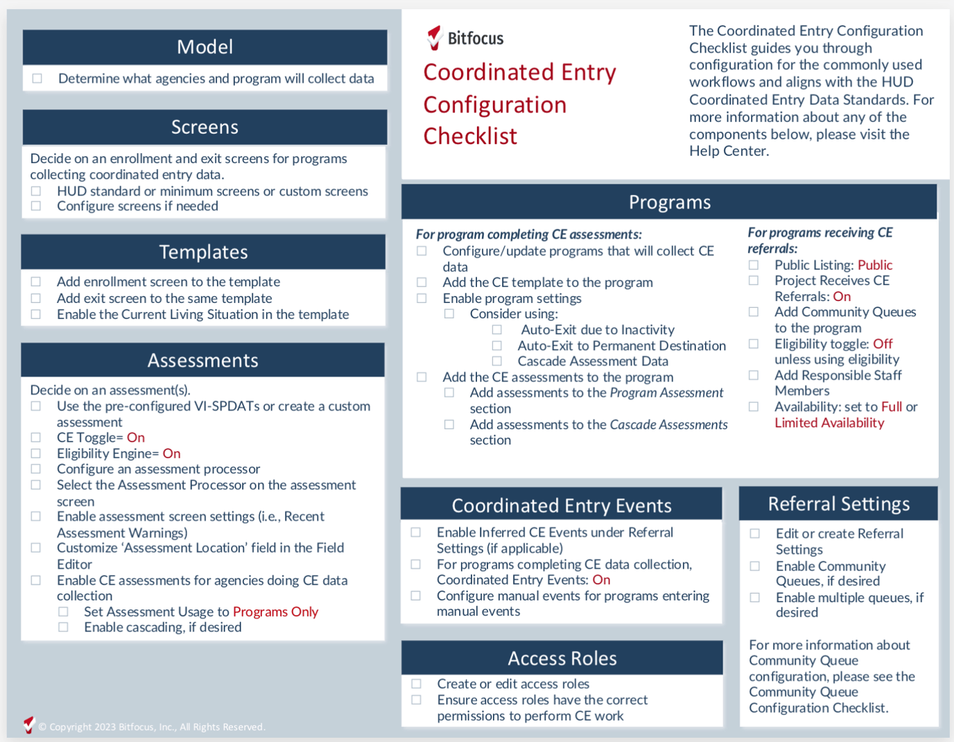 Coordinated Entry Checklist