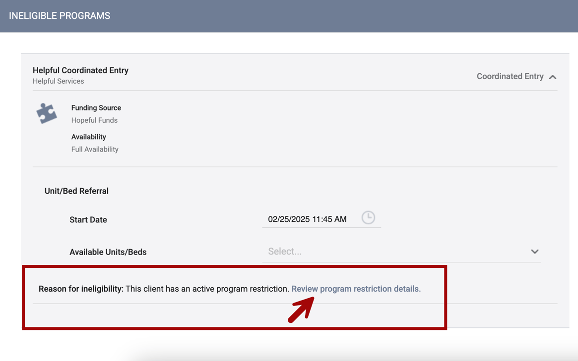 Direct Referrals from the Client Referrals Tab