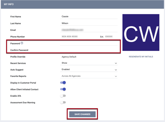 Clarity Human Services Passwords (New Clarity Interface)
