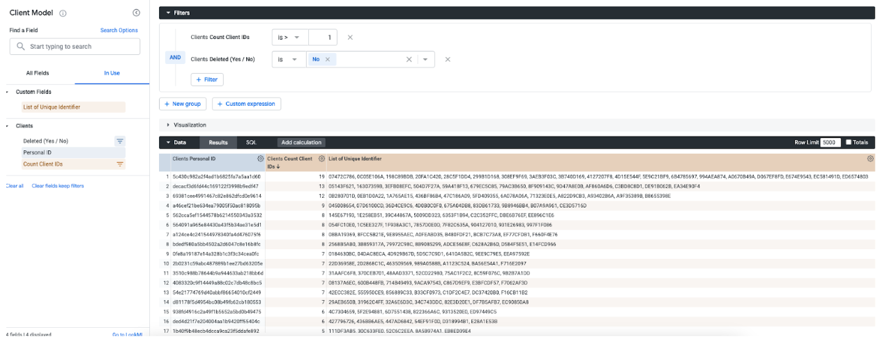 Field Comparison: Client IDs