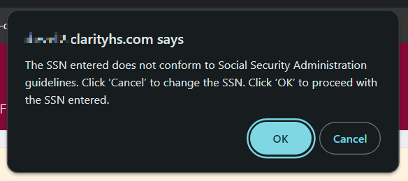 Client Profile SSN Validation and Partial SSNs