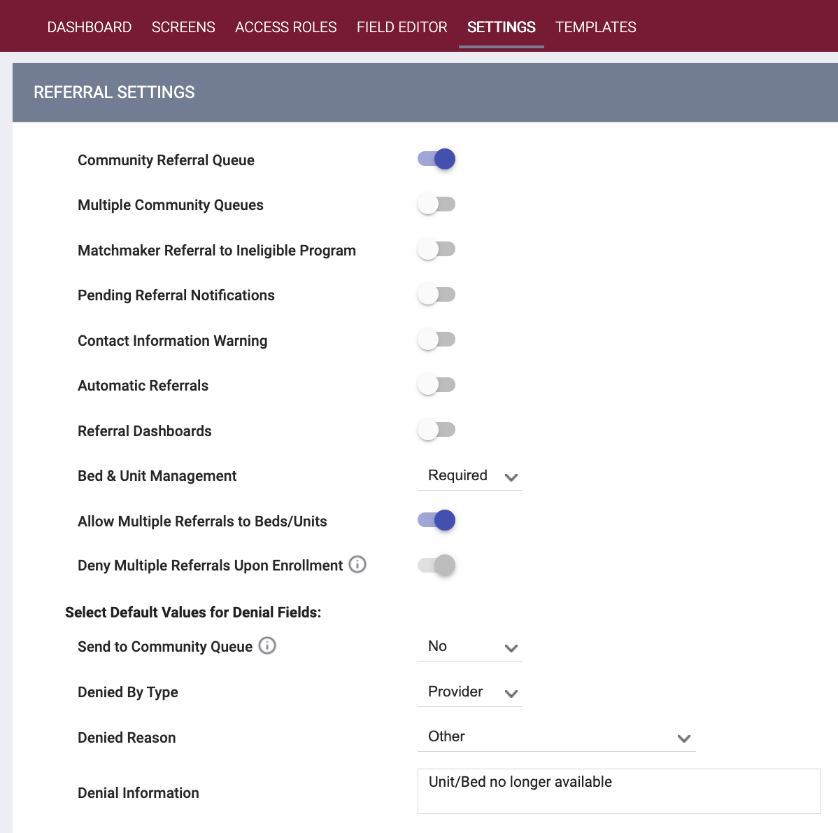 Referral Settings: Overview