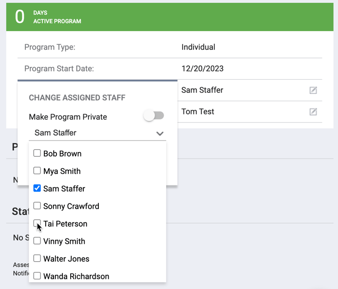 Assigned Staff