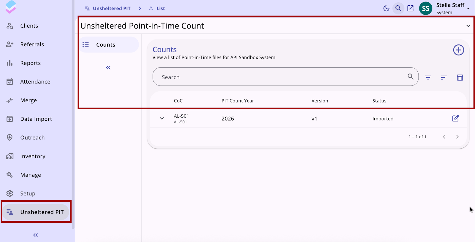 Unsheltered Point-in-Time (PIT) Integration
